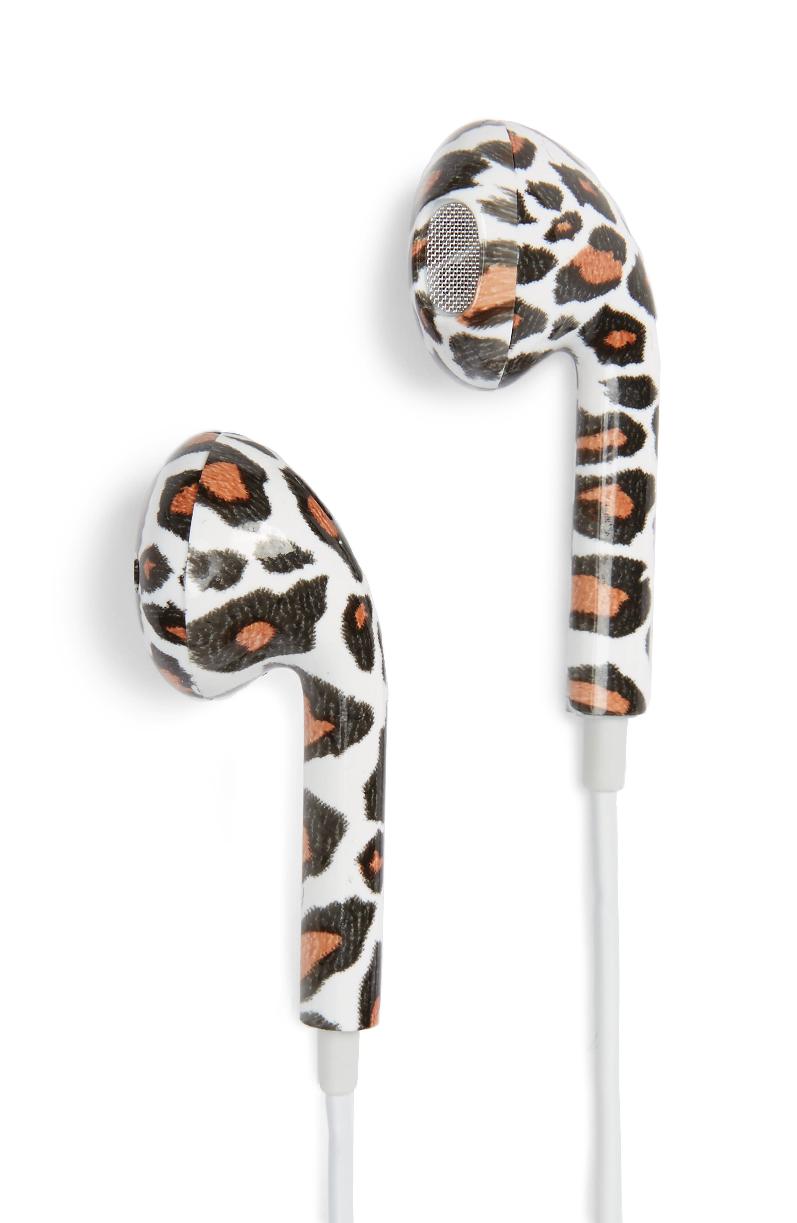 La Double 7 Leopard Print Earbuds | Nordstrom