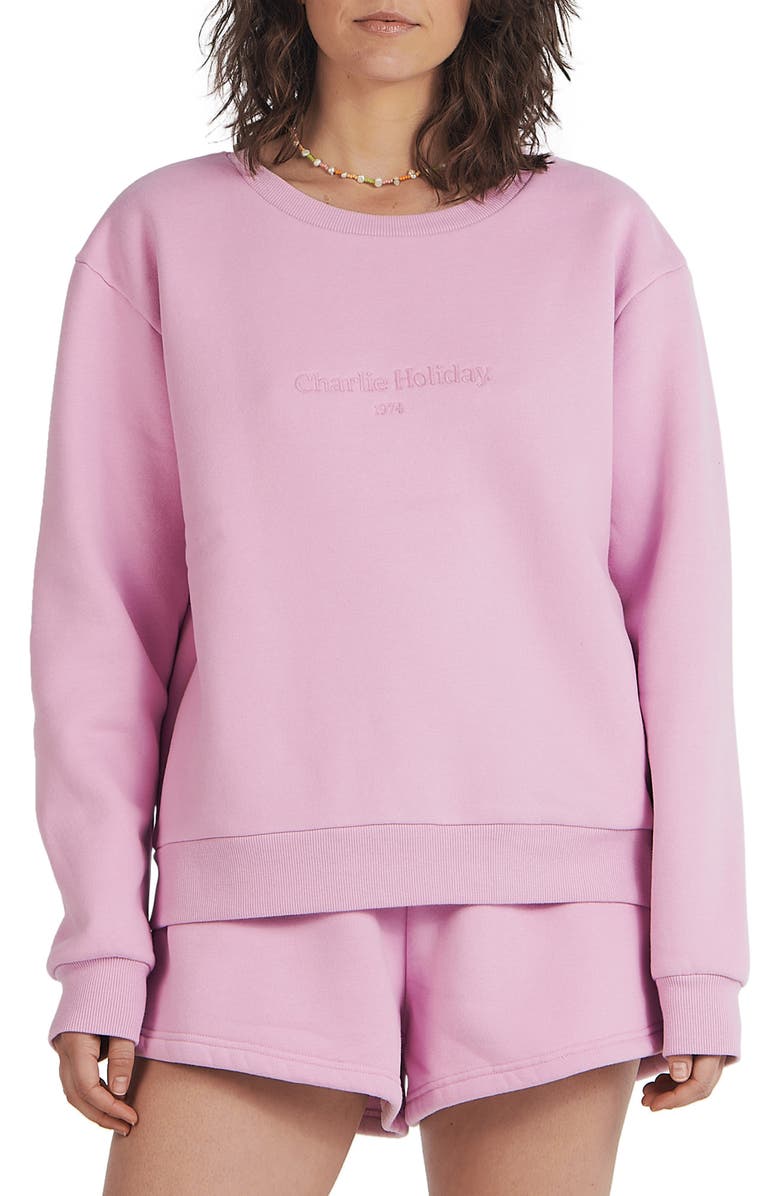 Charlie Holiday Logo Embroidered Fleece Sweatshirt | Nordstromrack
