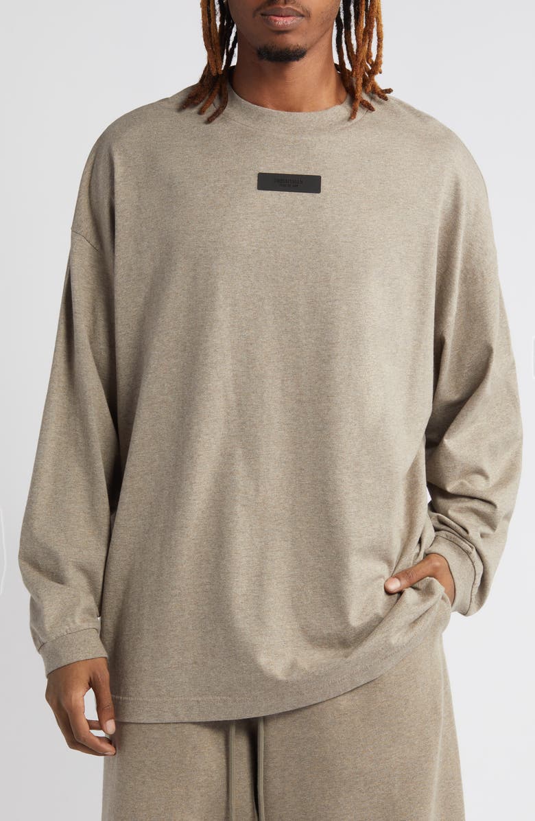 Fear of God Essentials Oversize Long Sleeve Logo Patch T-Shirt ...