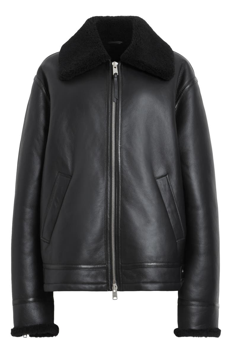 AllSaints Ashford Genuine Shearling Trim Jacket | Nordstromrack