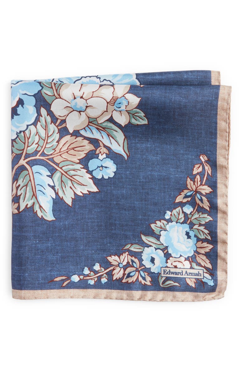 EDWARD ARMAH Quatrefoil Silk Pocket Square | Nordstrom