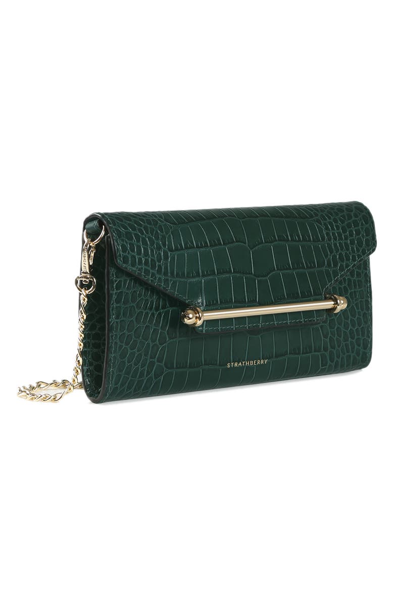 Strathberry Multrees Croc Embossed Leather Wallet on a Chain | Nordstrom