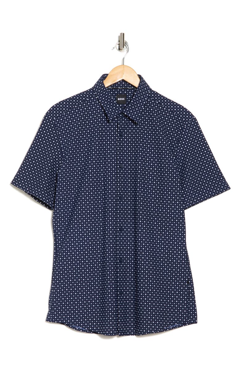 BOSS Roan Ken Slim Fit Short Sleeve Button-Up Shirt | Nordstromrack