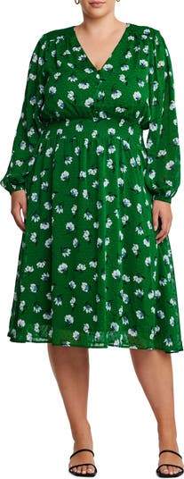 Estelle Wispy Smocked Floral Long Sleeve Midi Dress | Nordstrom