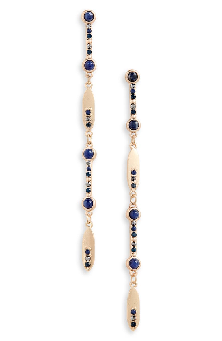 Treasure & Bond Semiprecious Stone Pavé Linear Drop Earrings | Nordstrom