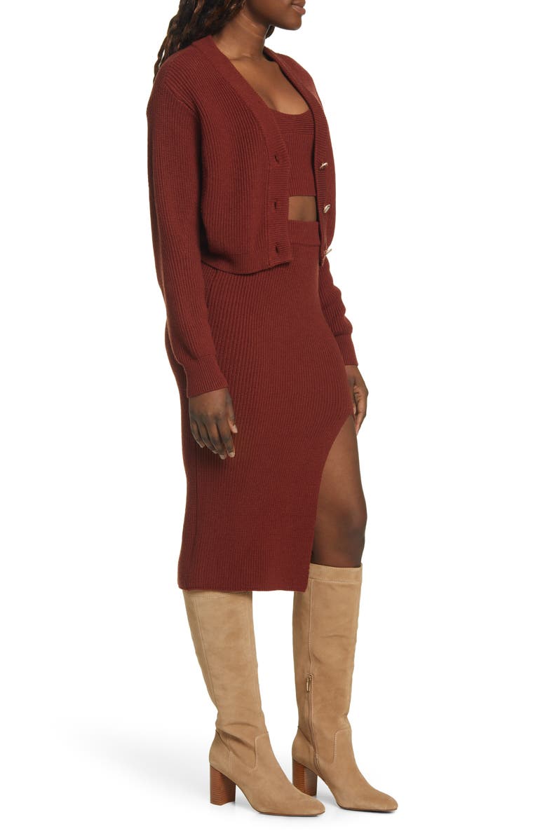 Lulus More the Merrier 3-Piece Sweater Dress and Cardigan | Nordstromrack