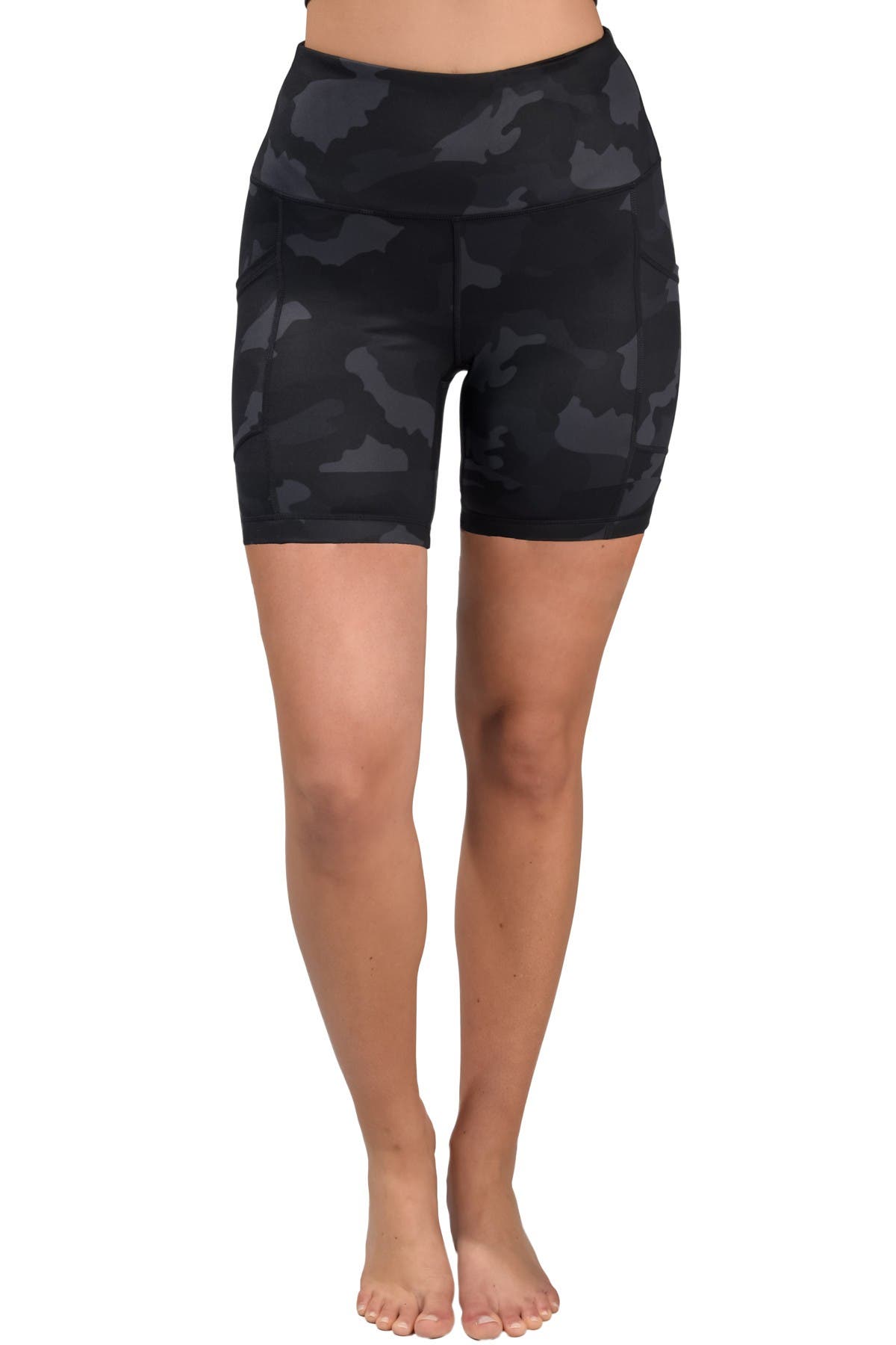 90 DEGREE BY REFLEX Lux Camo High Waisted Pocket Biker Shorts ...