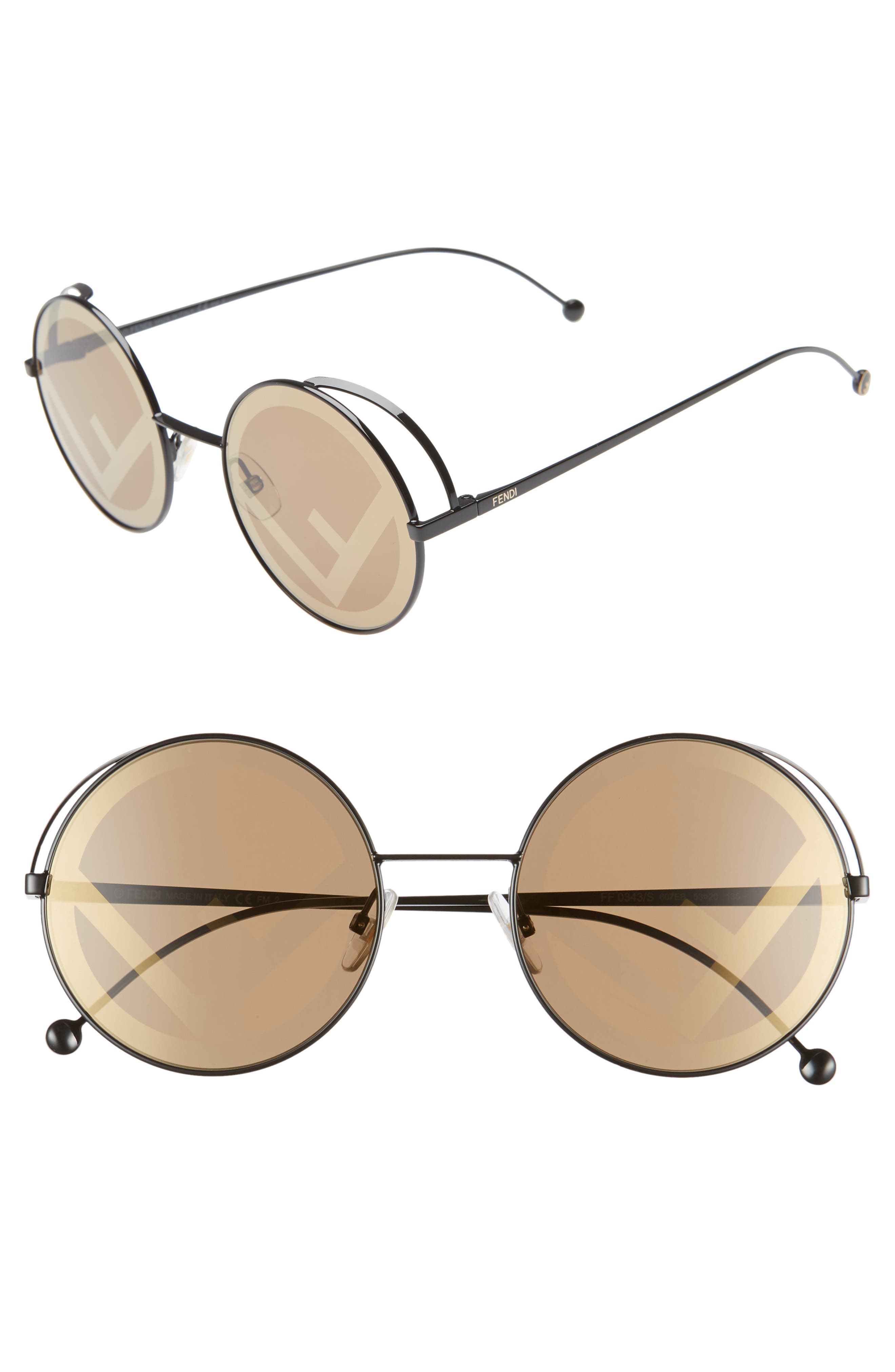 Fendi 53mm Lenticular Round Sunglasses | Nordstromrack
