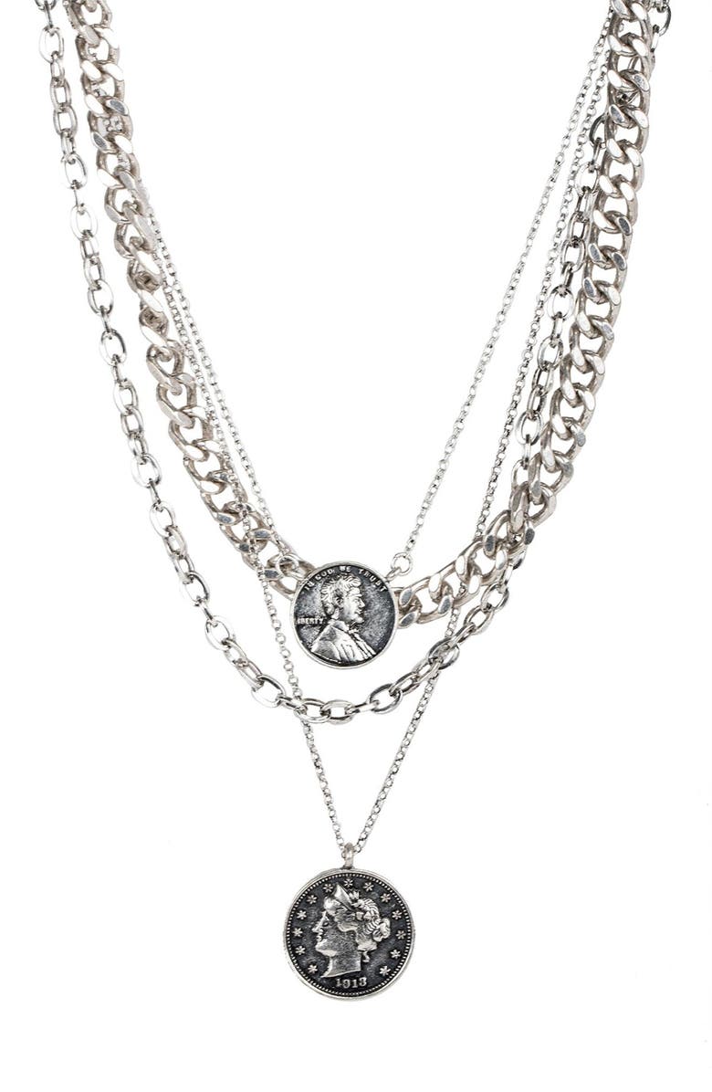 SAACHI Sikka Layered Coin Pendant Necklace | Nordstromrack