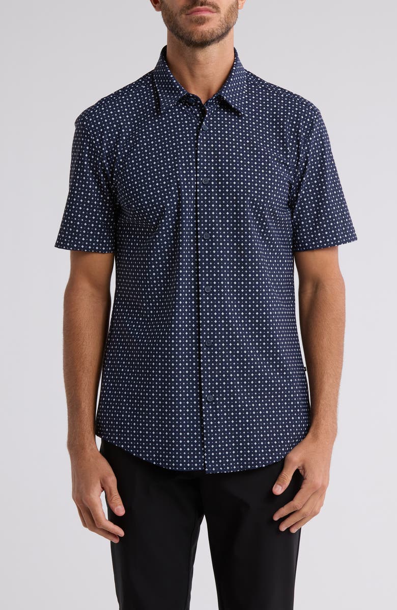 BOSS Roan Ken Slim Fit Short Sleeve Button-Up Shirt | Nordstromrack