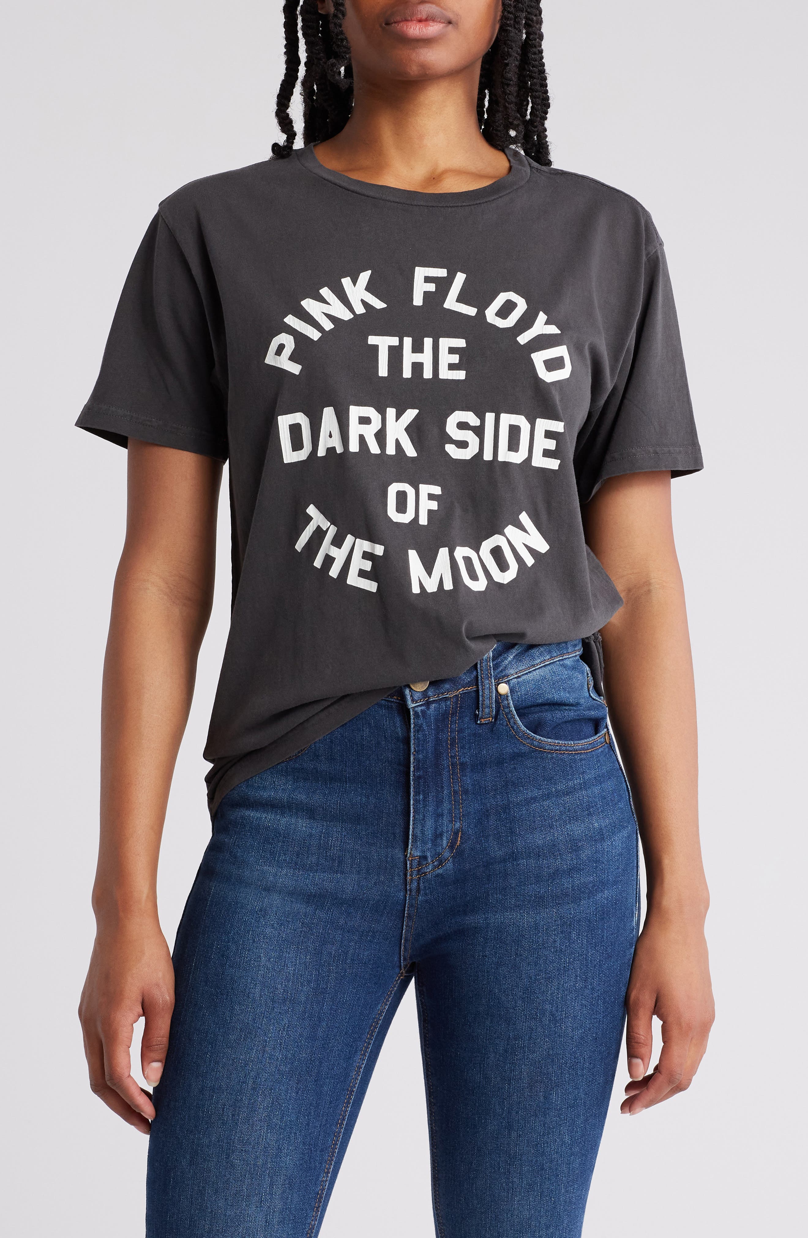Lucky Brand Pink Floyd Word Circle Boyfriend Cotton Graphic T-Shirt ...