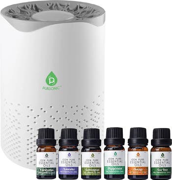 PURSONIC Air Purifier with 6-Pack Premium Essential Oils Collection ...