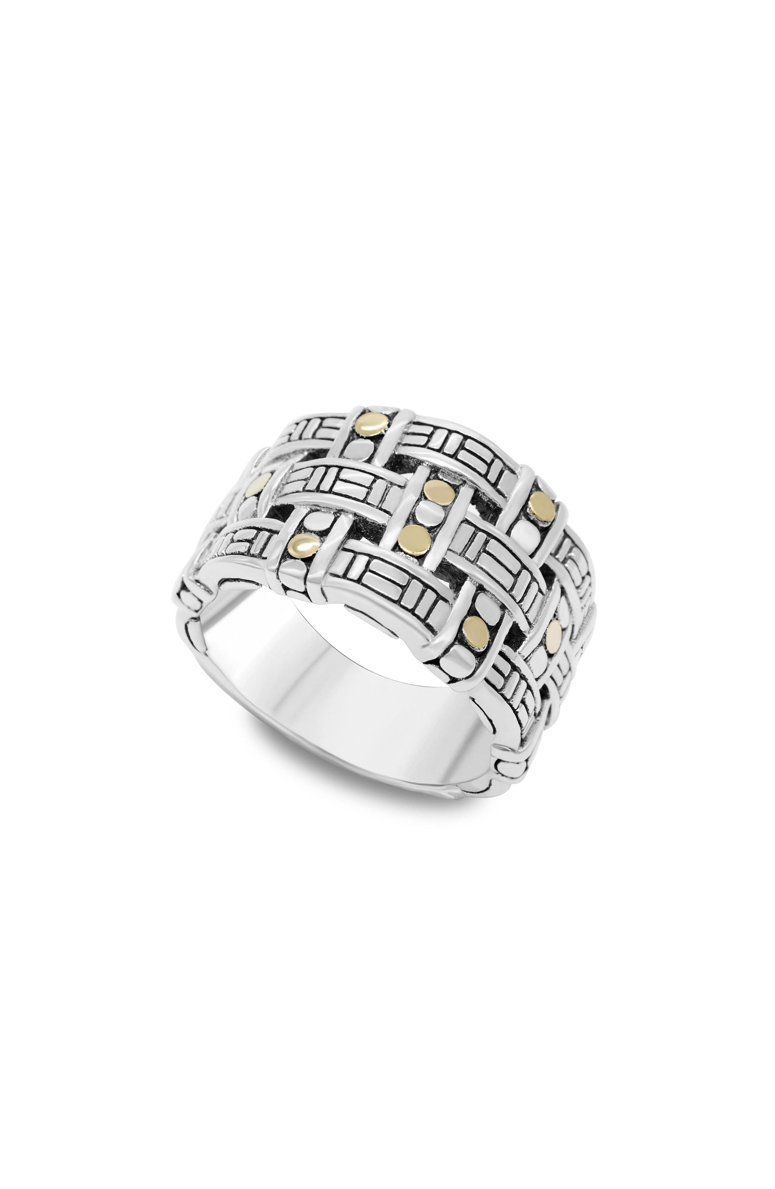 SAMUEL B. Sterling Silver & 18K Gold Woven Band Ring | Nordstromrack