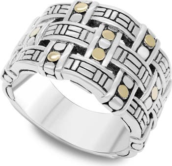 SAMUEL B. Sterling Silver & 18K Gold Woven Band Ring | Nordstromrack
