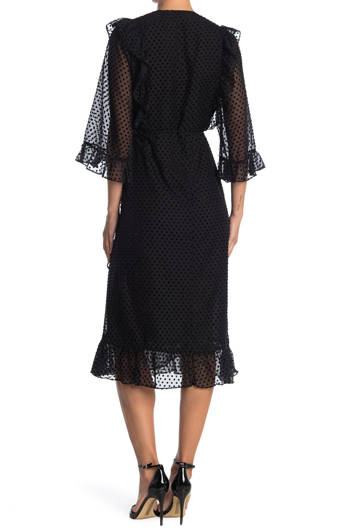 Ganni Jasmine Wrap Swiss Dot Dress | Nordstromrack