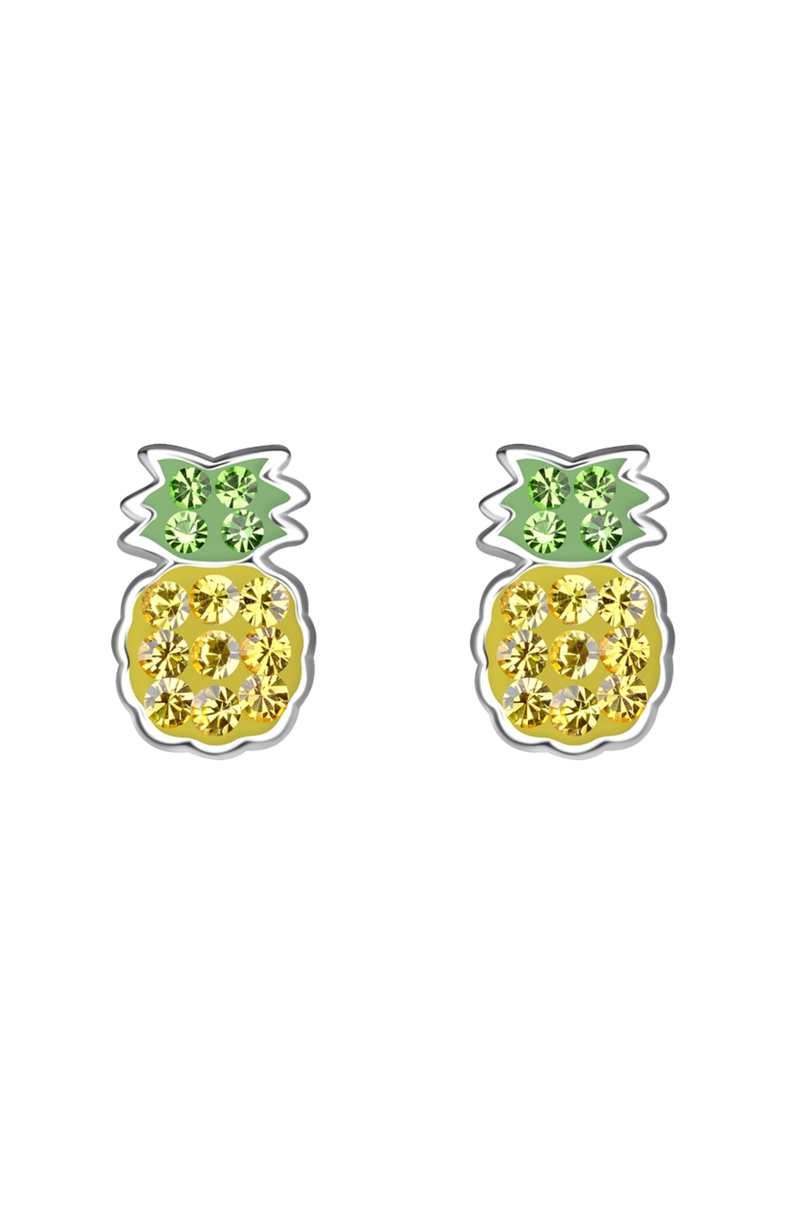 Little Miss Zoe Kids' Sterling Silver Pineapple Stud Earrings in Gift ...