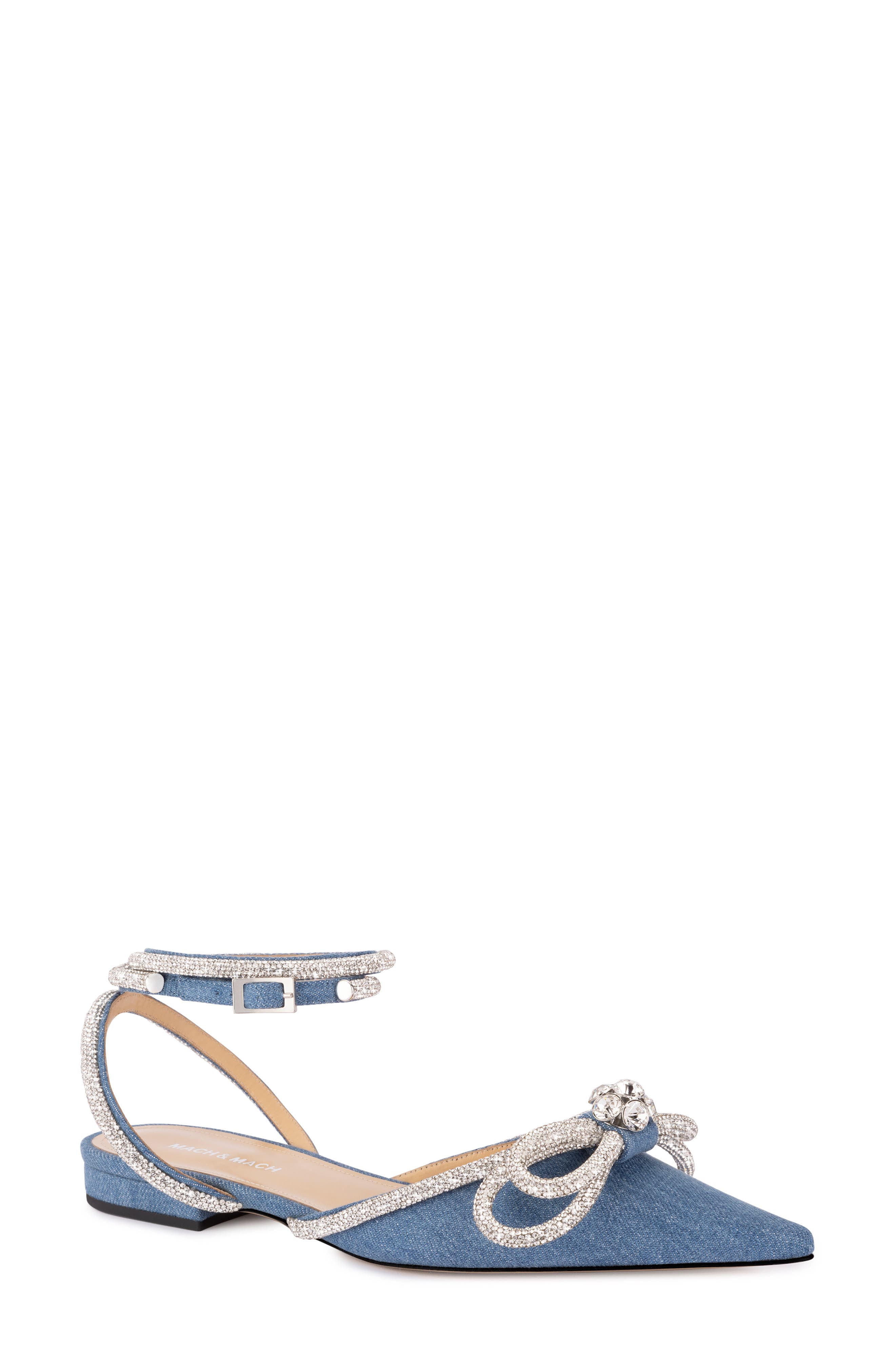 Mach & Mach Double Bow Pointed Toe Flat (Women) | Nordstromrack