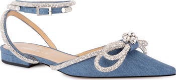 Mach & Mach Double Bow Pointed Toe Flat (Women) | Nordstromrack