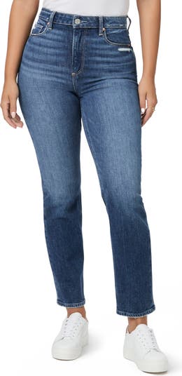 PAIGE Flaunt Knockout Curvy High Waist Straight Leg Jeans | Nordstrom