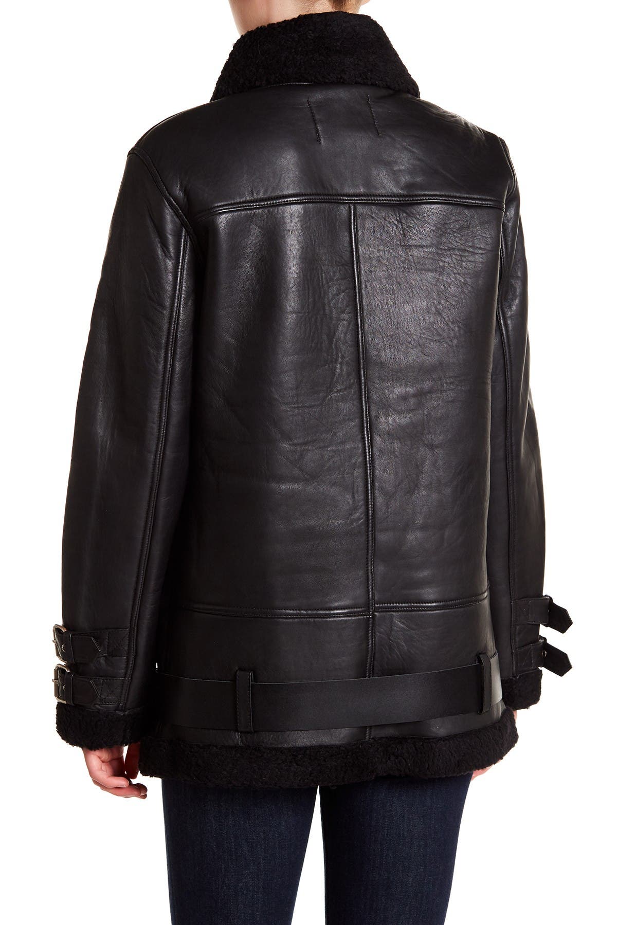 Walter Baker Adele Faux Shearling Lined Leather Jacket | Nordstromrack