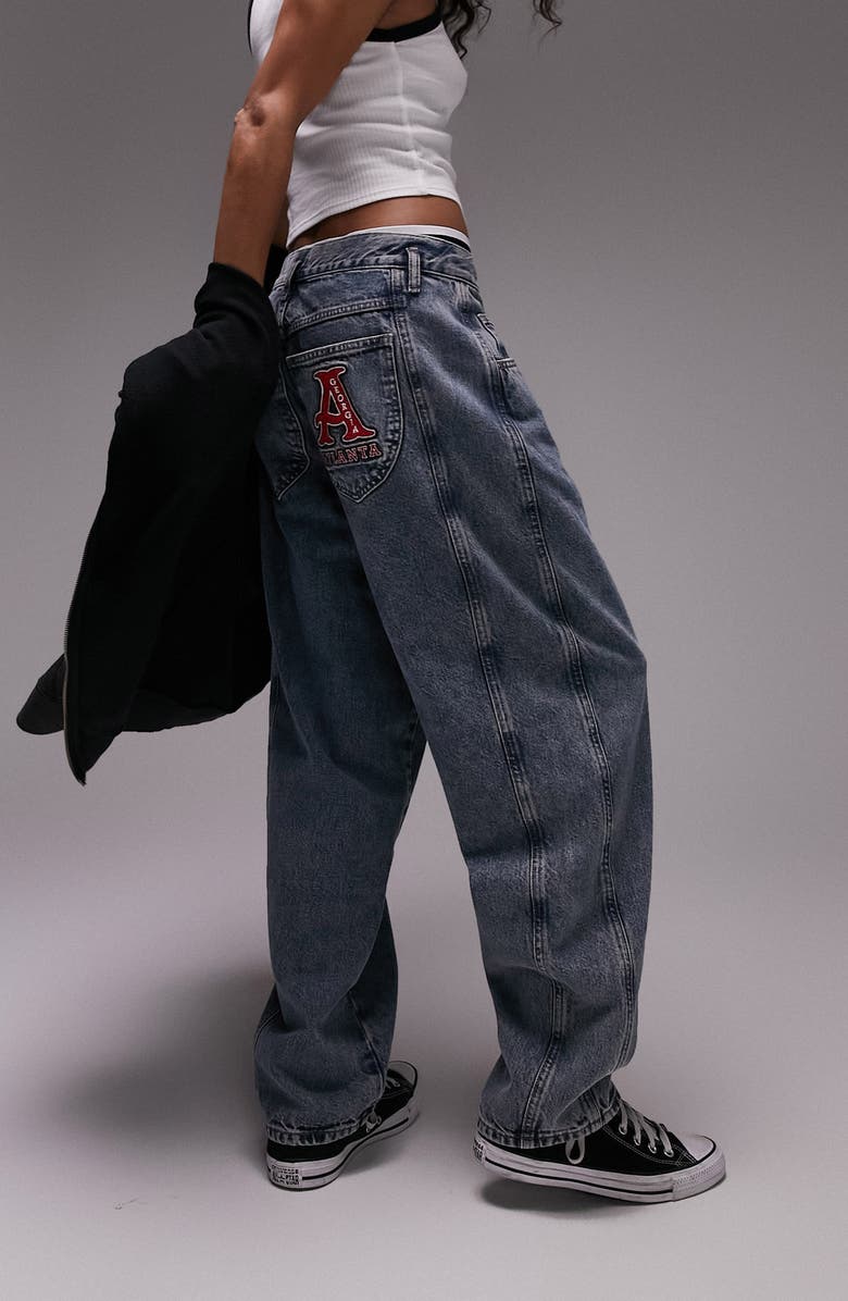 Topshop Oversize Side Panel Nonstretch Jeans | Nordstromrack