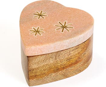 Matr Boomie Jaipuri Heart Keepsake Box - Pink Carved Marble | Nordstrom