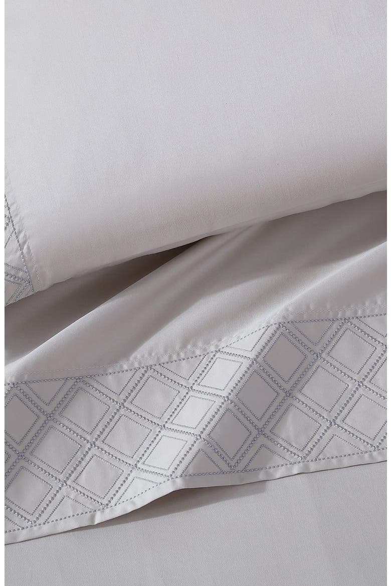500 Thread Count Egyptian Cotton Sateen Embroidered Hira Sheet Set ...