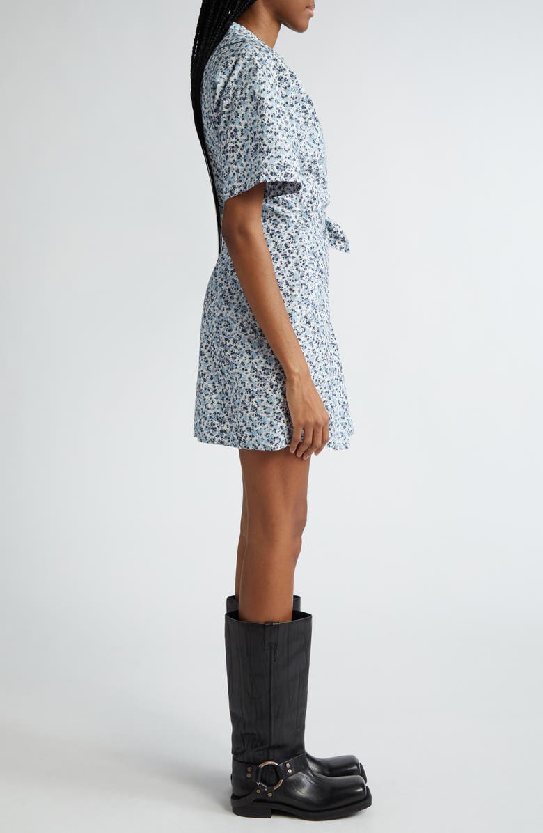 Ganni Abstract Print Wrap Organic Cotton Minidress | Nordstrom