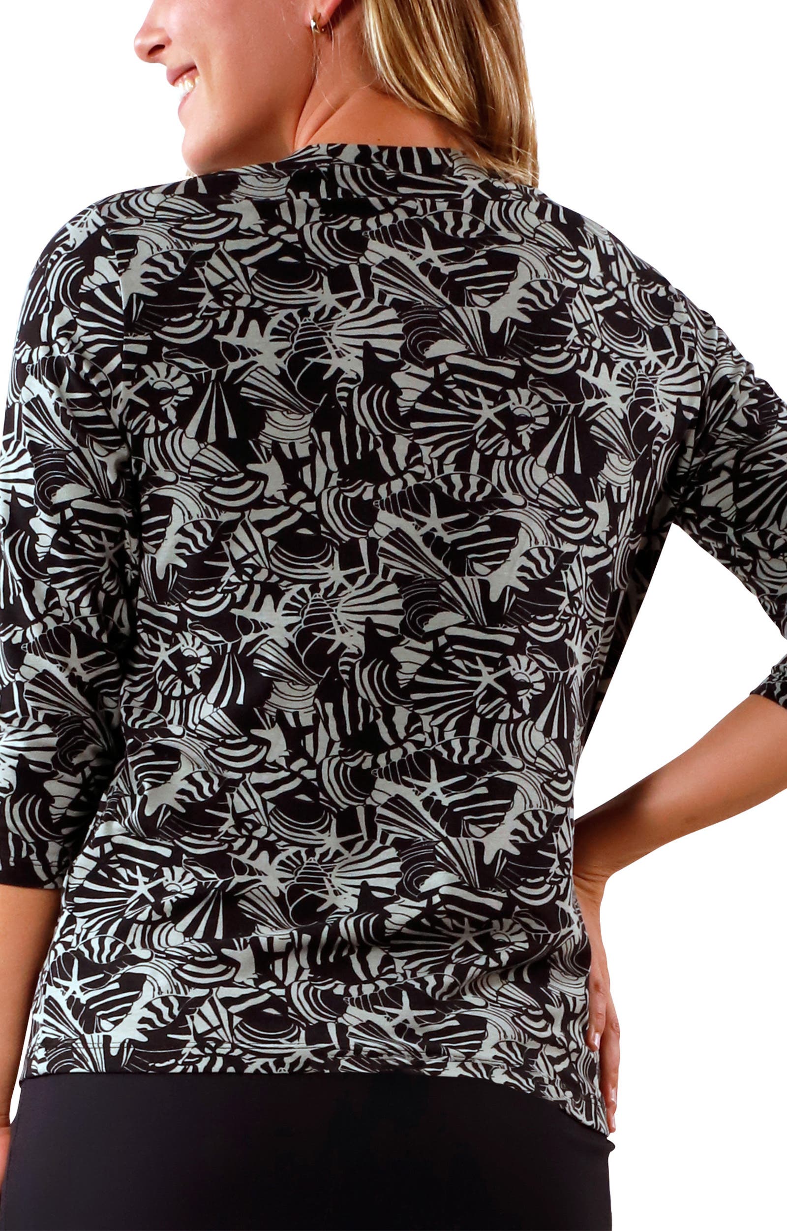 UV Skinz 3/4 Sleeve V-Neck R&R Tee | Nordstrom