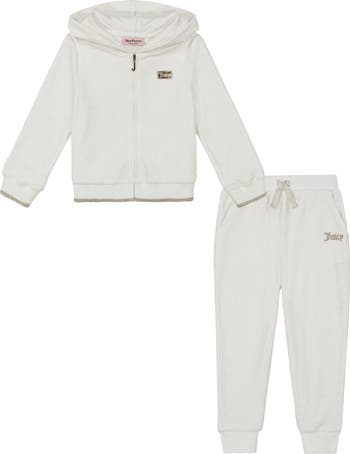 Juicy Couture Embossed Velour Zip Hoodie & Pants Set | Nordstromrack