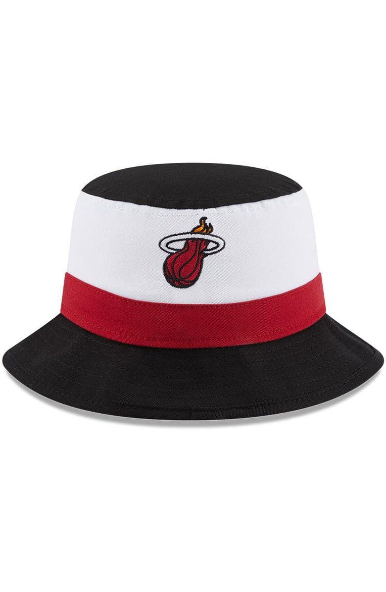 New Era Men's New Era White/Black Miami Heat Back Half Bucket Hat ...