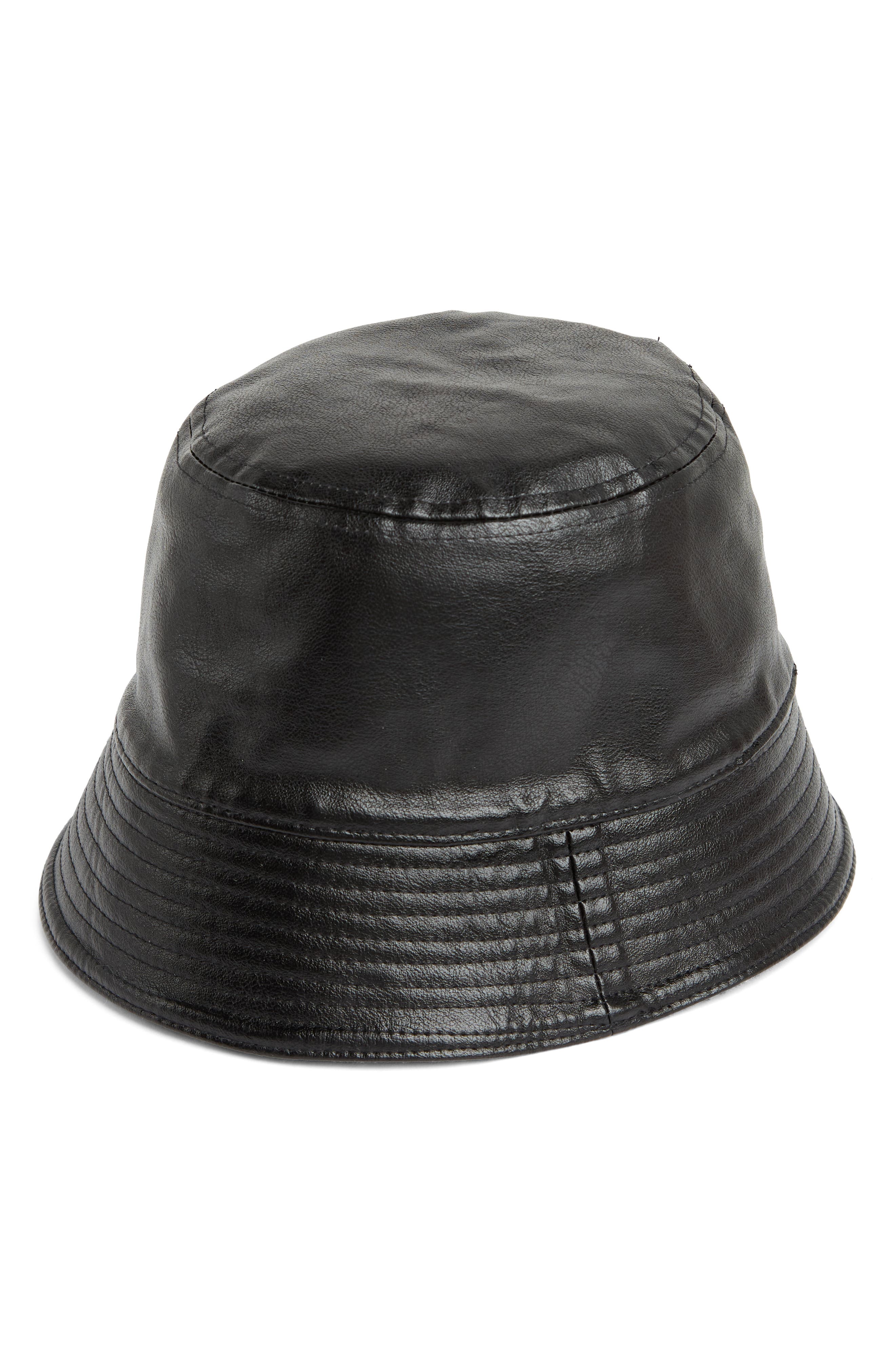 Steve Madden Reversible Brushed Check PU Bucket Hat | Nordstromrack