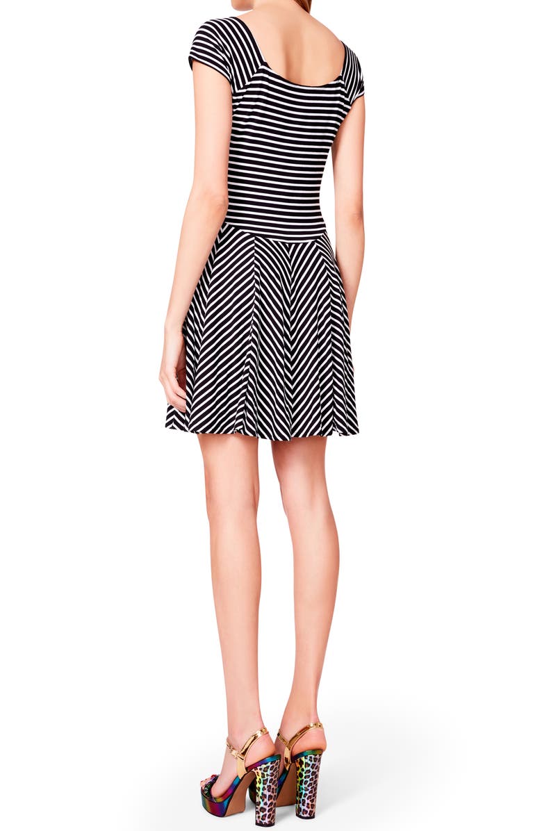 Betsey Johnson Striped Cap Sleeve Skater Dress | Nordstromrack
