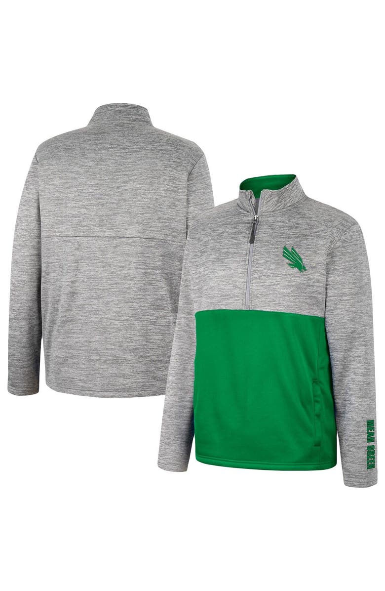 COLOSSEUM Men's Colosseum Gray North Texas Mean Green John Half-Zip ...