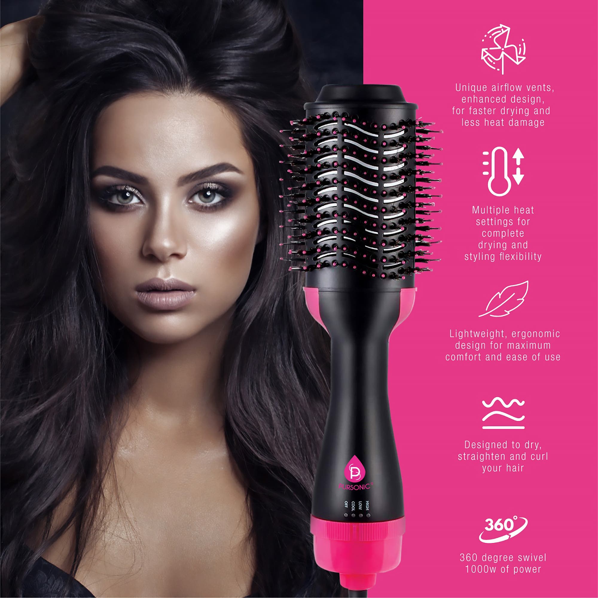 PURSONIC One Step Hair Dryer & Volumizer Brush | Nordstrom