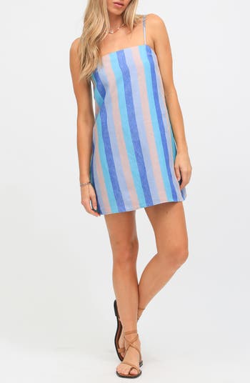Electric & Rose Amber Kinney Stripe Linen Minidress | Nordstrom