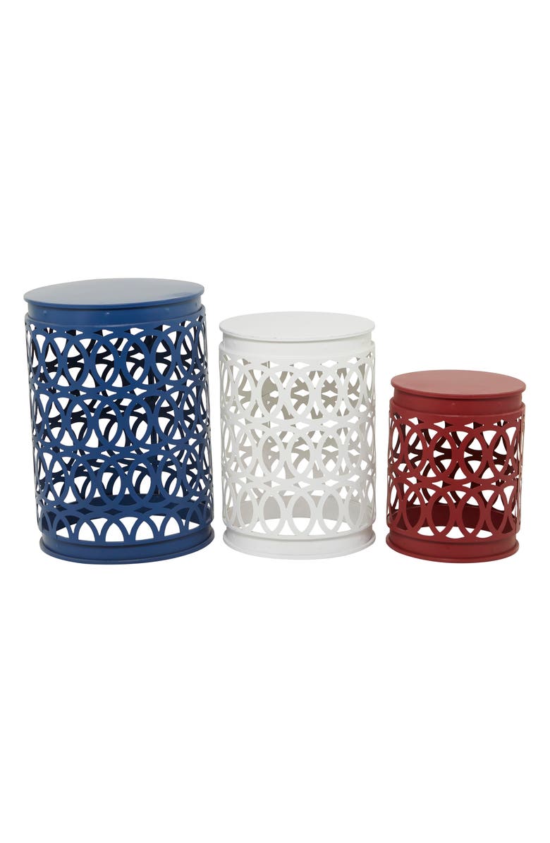 WILLOW ROW Multicolored Metal Contemporary Geometric Accent Table with ...