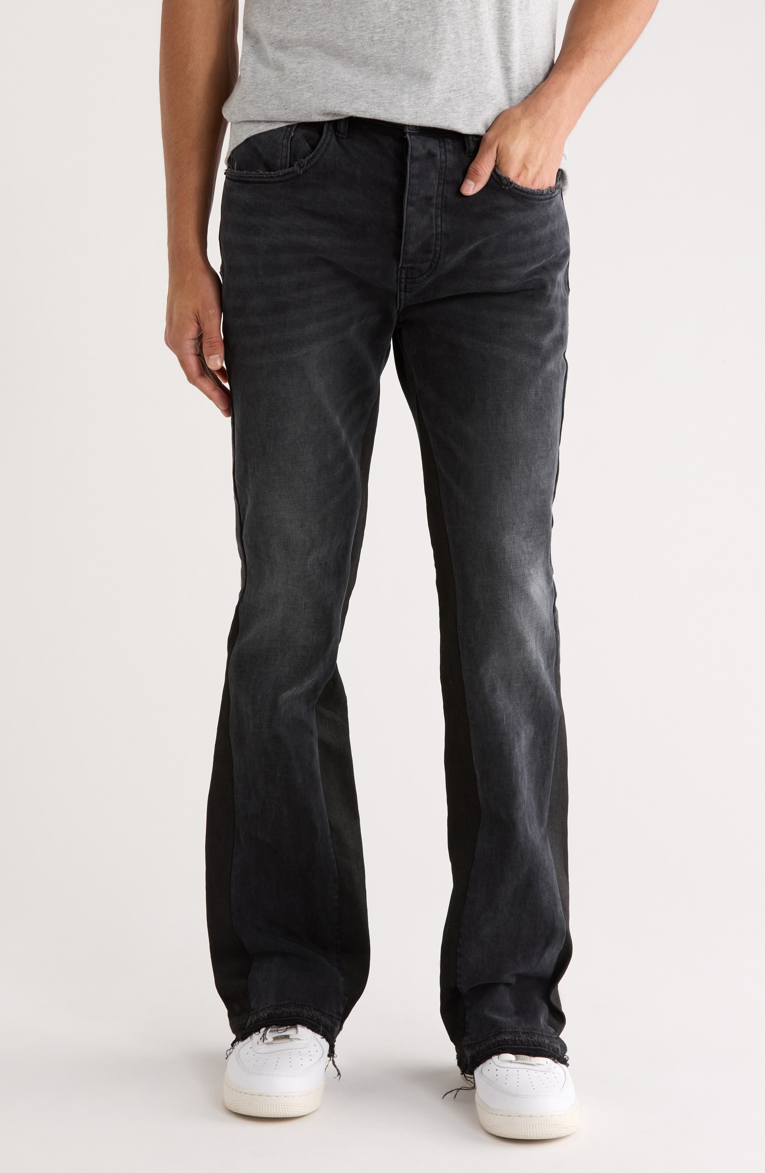 PURPLE BRAND Double Panel Flare Blowout Jeans | Nordstromrack