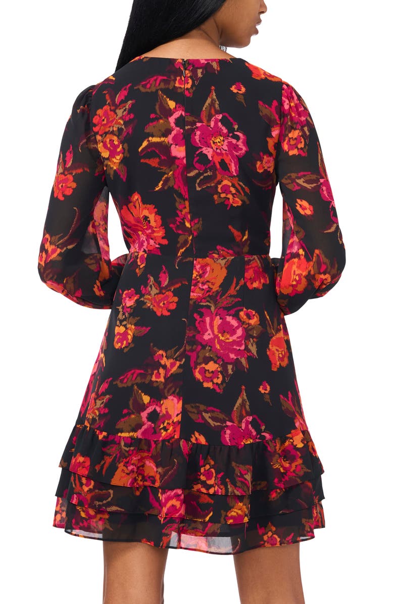Halogen® Floral Long Sleeve Fit & Flare Dress | Nordstromrack