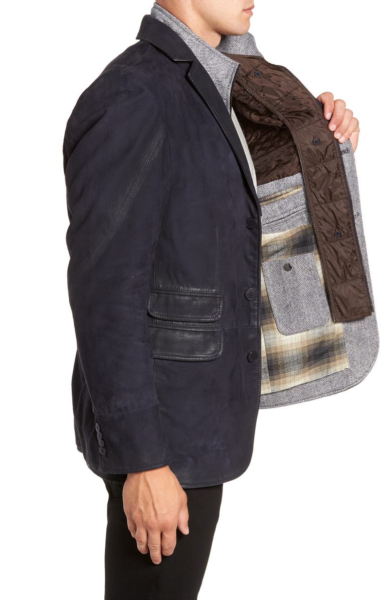 FLYNT Zip Insert Leather Blazer | Nordstromrack