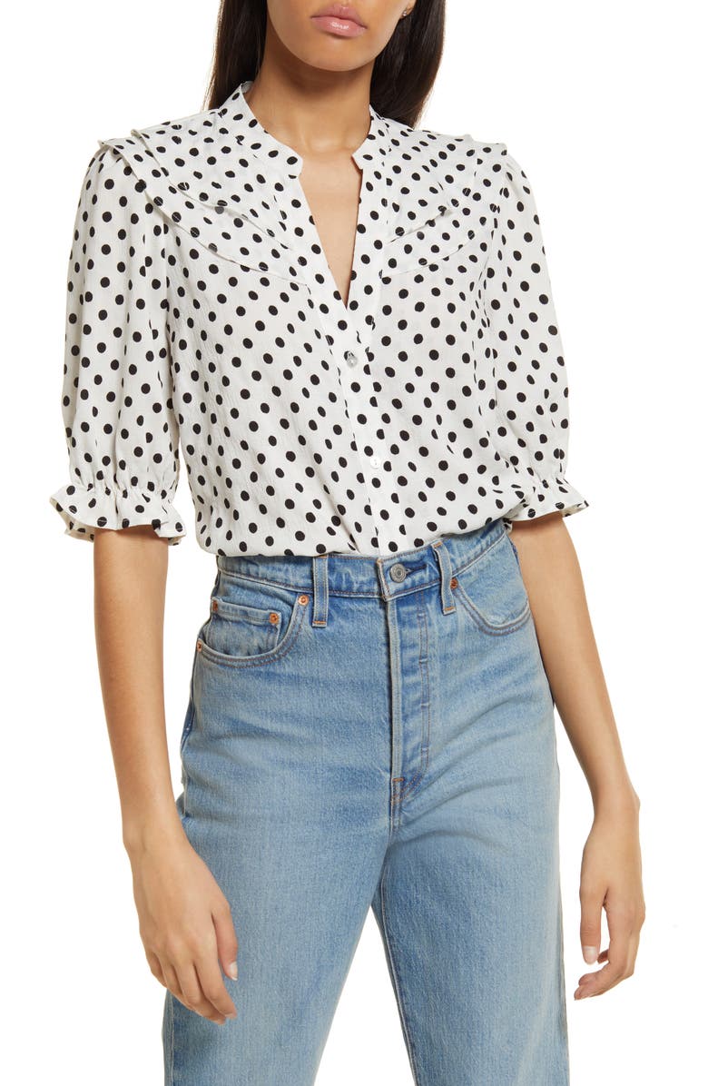AWARE by VERO MODA Cornelia Polka Dot V-Neck Blouse | Nordstromrack