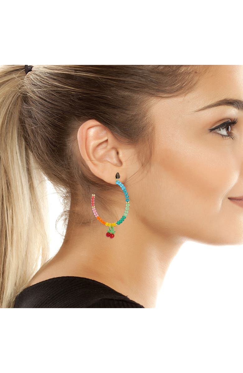 Kurt Geiger London Fruit & Ice Cream Charm Beaded Hoop Earrings ...