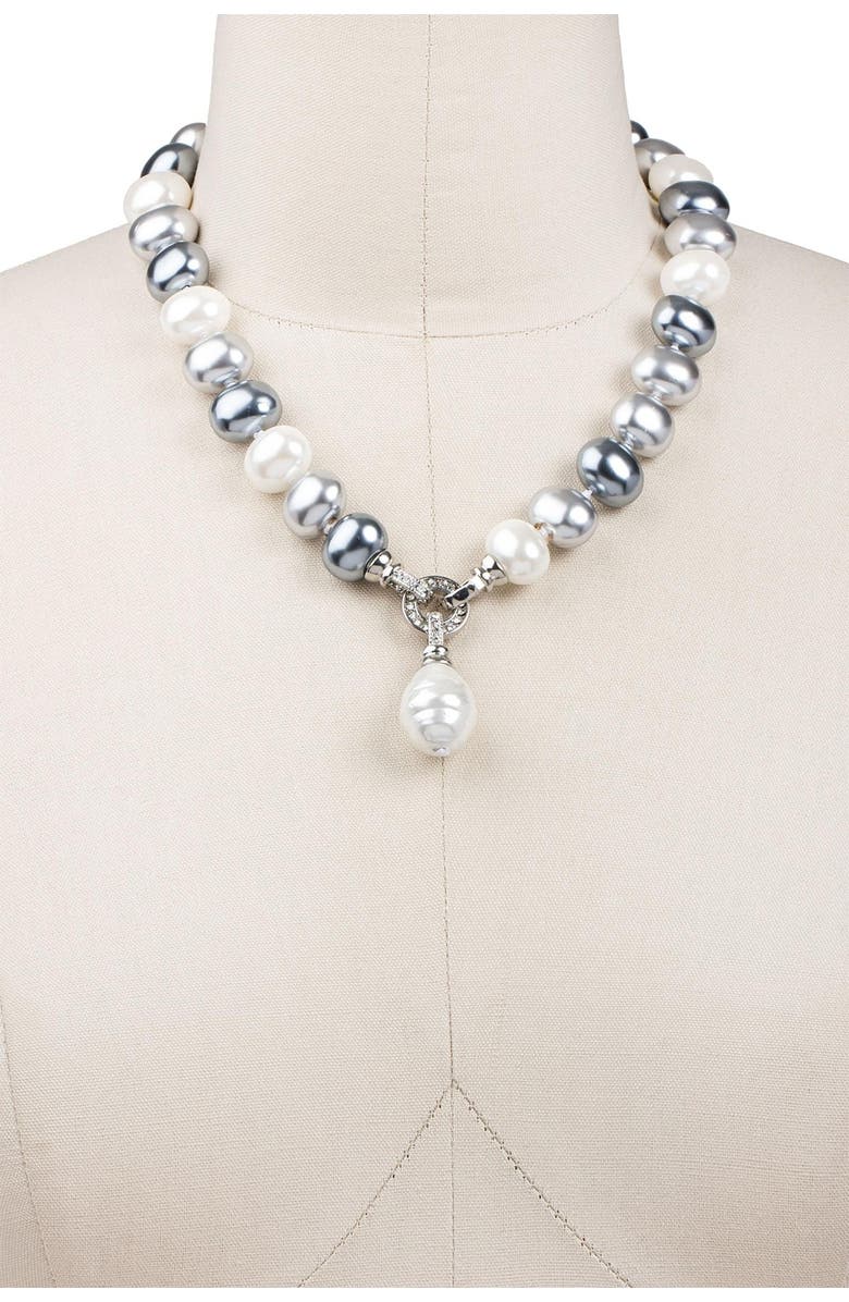 SAACHI Neapolitan Freshwater & Imitation Pearl Pendant Necklace ...