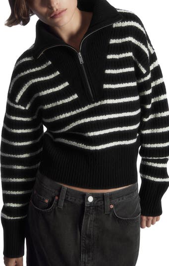 COS Stripe Half Zip Wool Sweater | Nordstrom