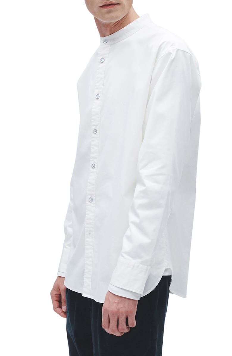 rag & bone Landon Band Collar Stretch Cotton Button-Up Shirt ...