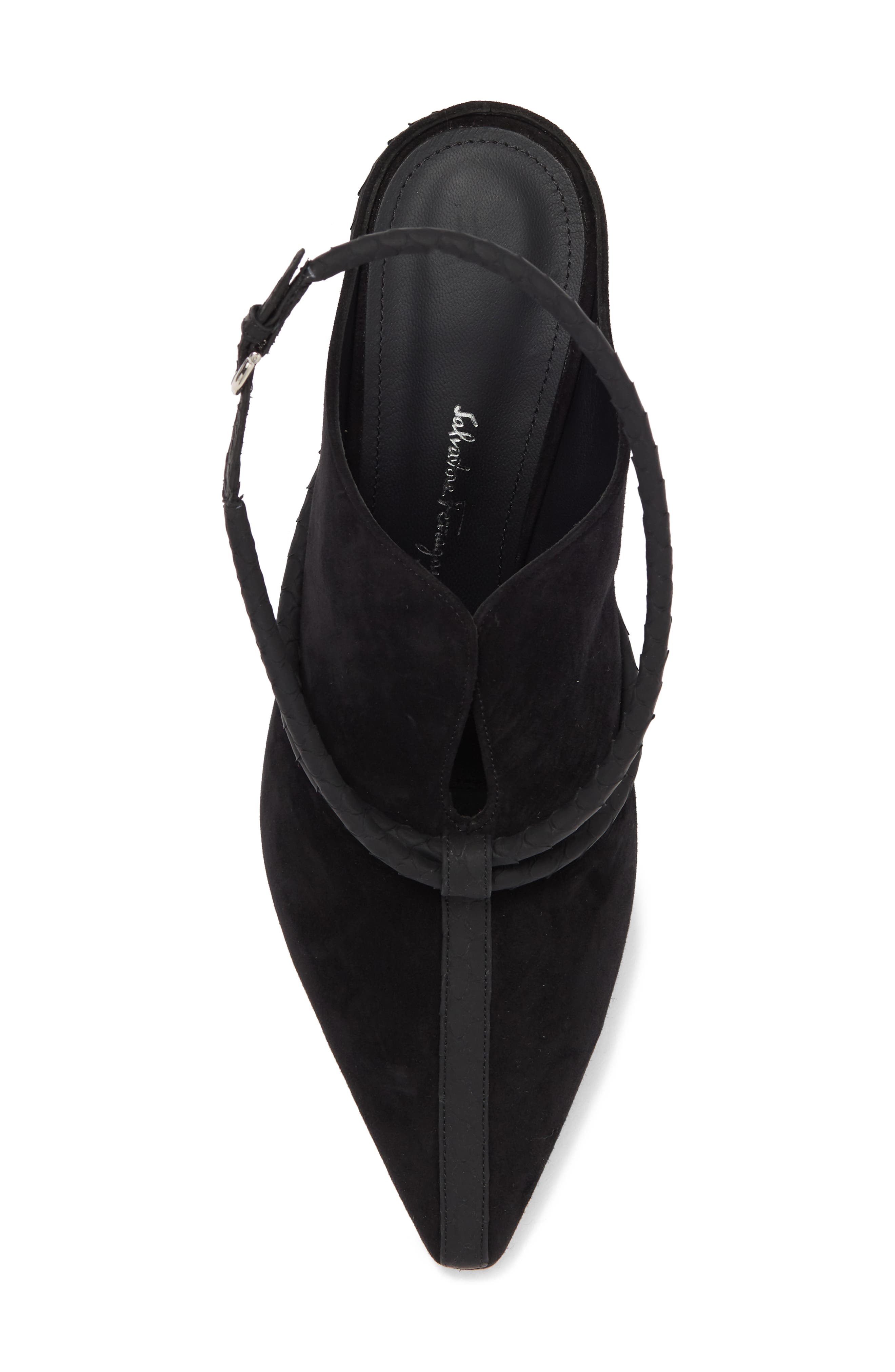SALVATORE FERRAGAMO SIGNORINA Cygnus Snake-Embossed Leather Slingback ...
