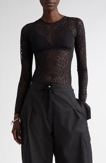 McQueen Sheer Leopard Print Top | Nordstromrack