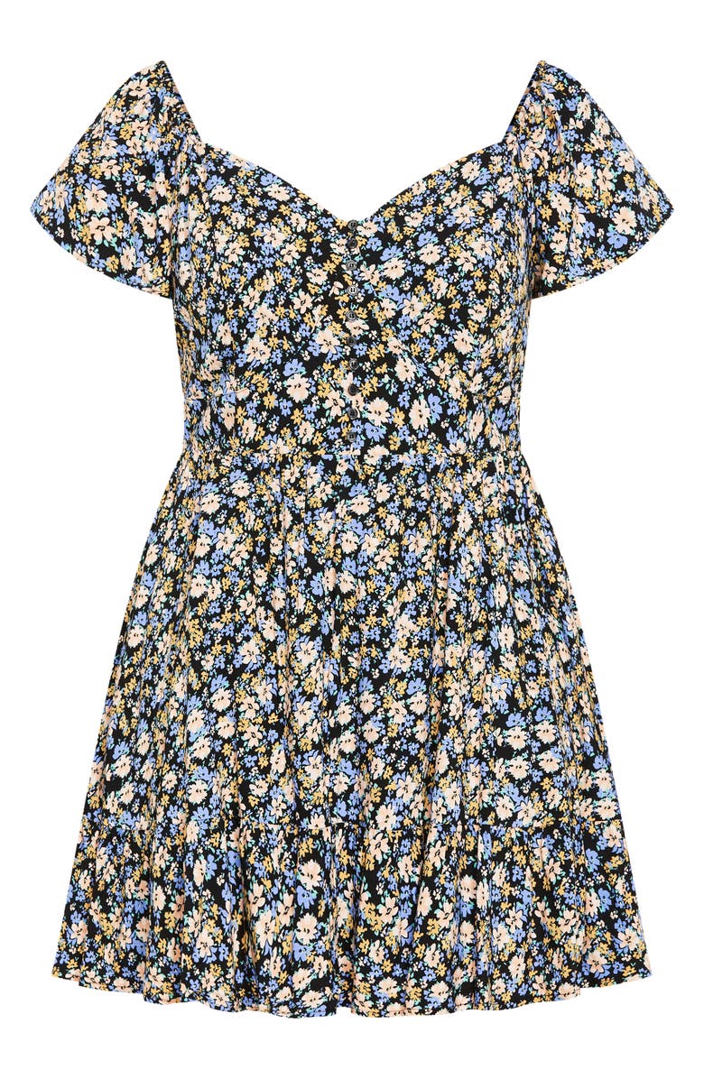 City Chic Emilee Floral Flutter Sleeve Dress | Nordstromrack
