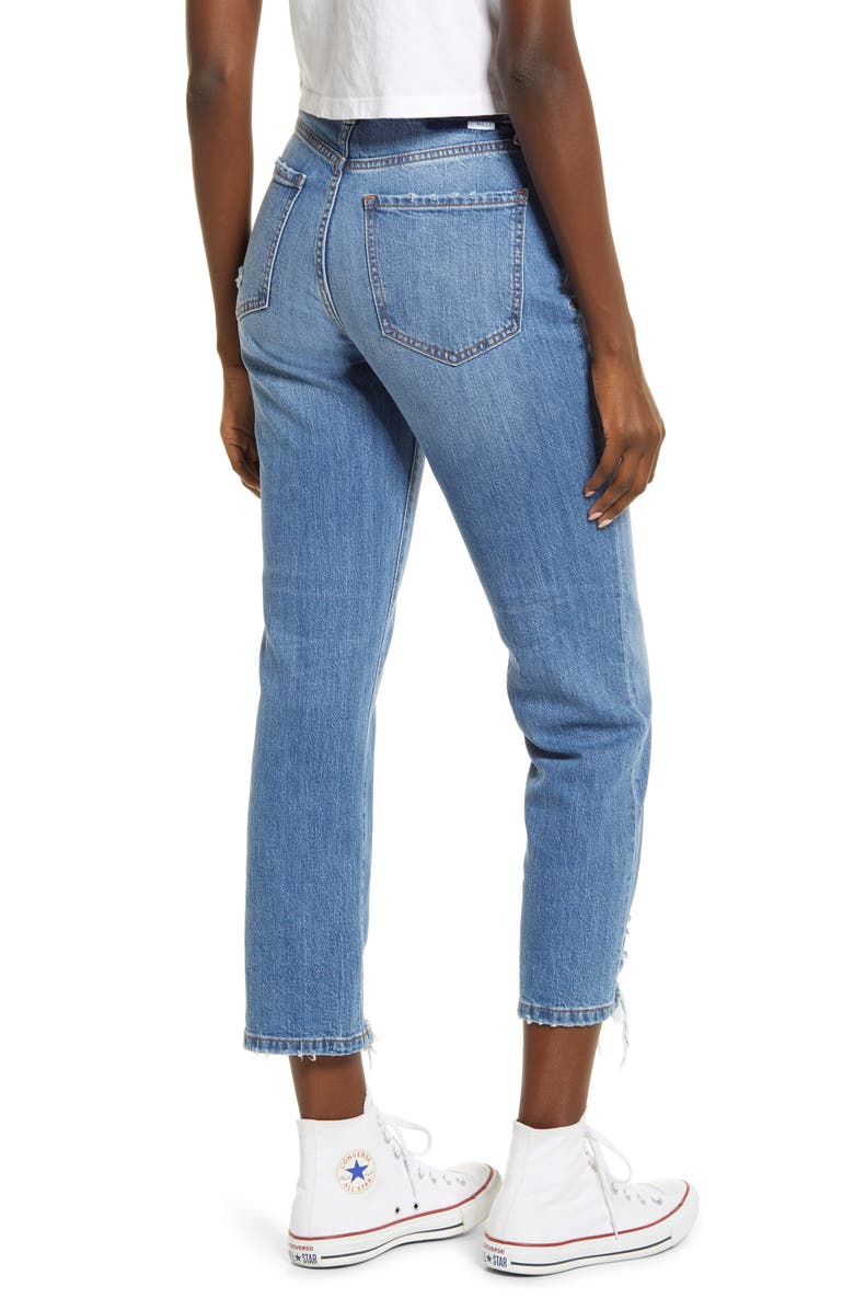 DAZE Straight Up Distressed Straight Leg Ankle Jeans | Nordstromrack