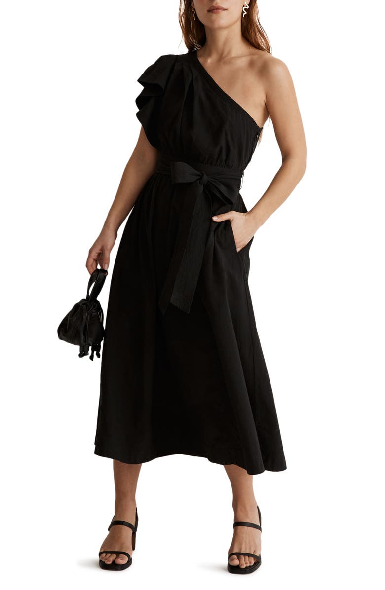 Madewell Ruffled One-Shoulder Midi Dress | Nordstromrack